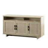 Twin Star Home Entertainment Center with Fabric Doors, Bishop Oak ...
