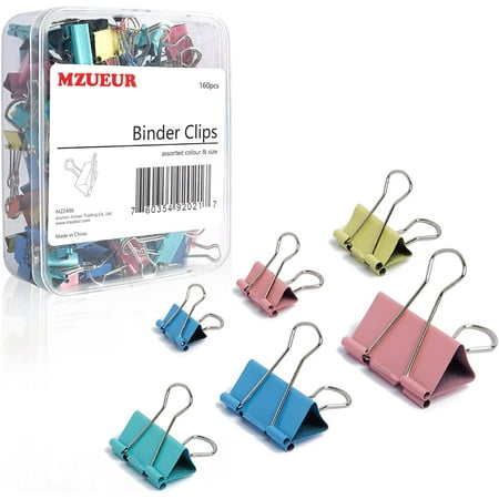 Binder Clips Colored Paper Binder Clips Assorted Size160 pcs Paper ...