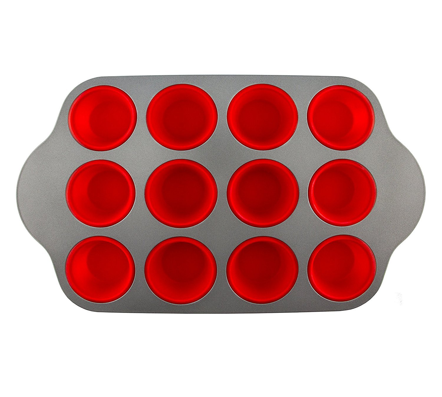 Silicone Muffin Pan With Steel Frame 12 Cups Full Size Professional Silicone Muffin Pan With Steel Frame 12 Cups Full Size Professional