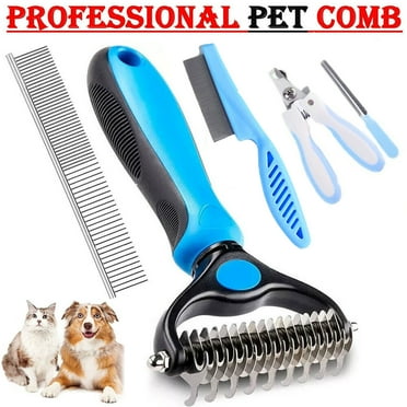 BOSHEL Pet Dematting Comb - Double Sided Grooming Brush with Safe ...