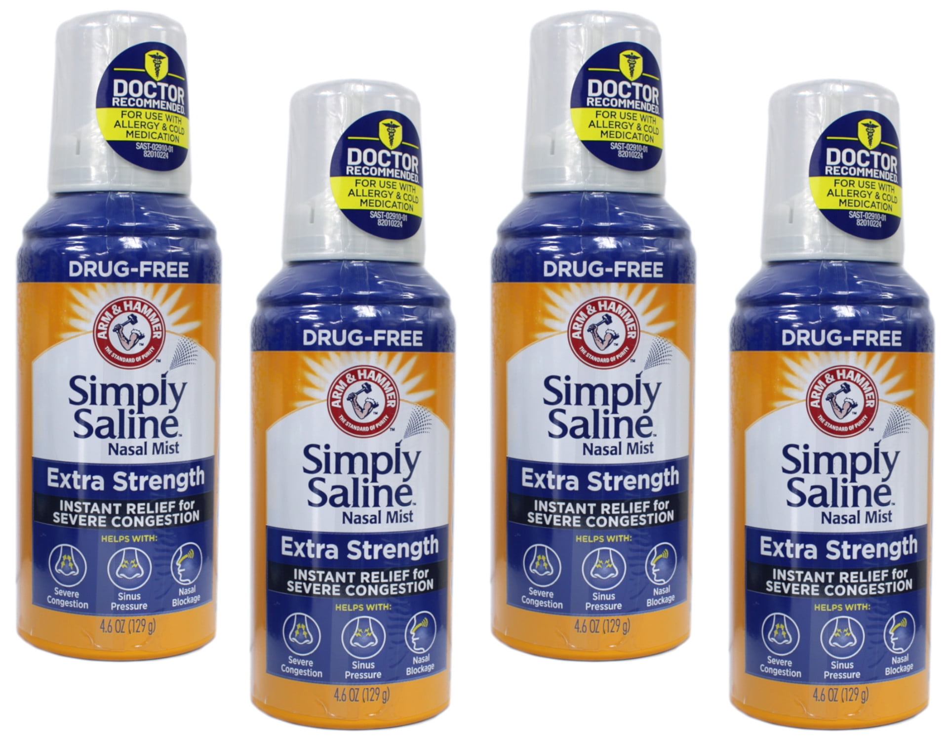 4 Pack - Simply Saline Adult Nasal Mist Extra Strength For Severe ...
