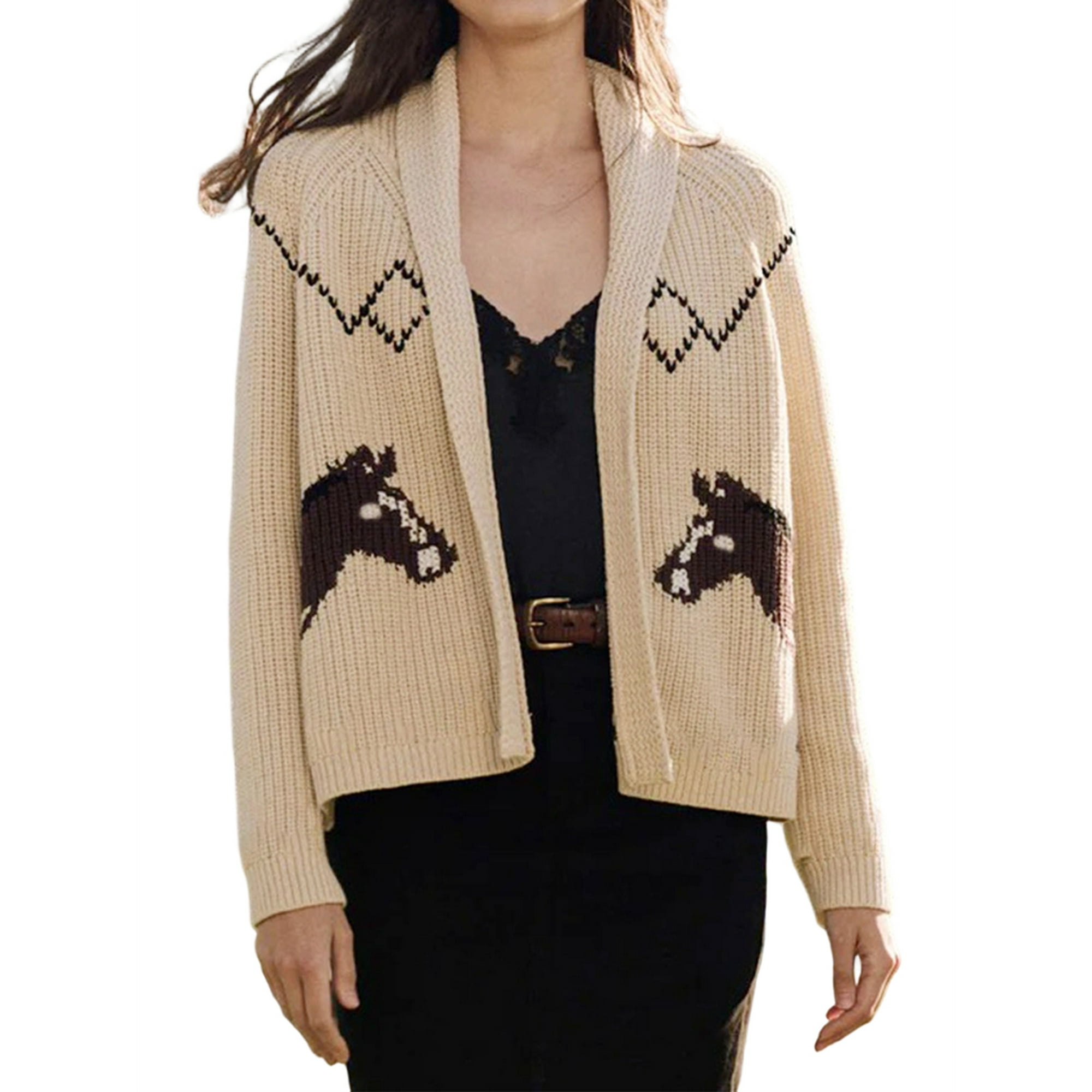 Click here for Unbranded Womens Horse Cardigan Sweater Knit Y2k A... prices