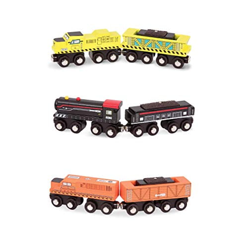 Buy Battat â€“ Wooden Locomotive & Freight Cars â€“ Classic Wooden Toy ...