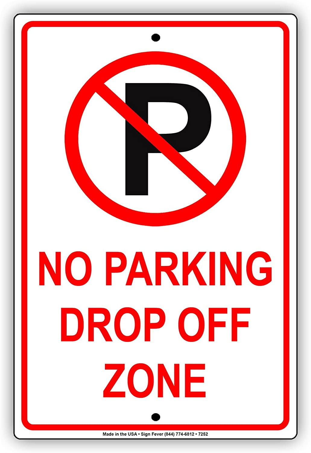 No Parking Drop Off Zone Area Driveway Warning Notice Aluminium Metal ...
