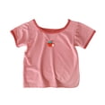 Djtdsds Girls' Ribbed Short Sleeve T-Shirt with Contrast Trim and ...