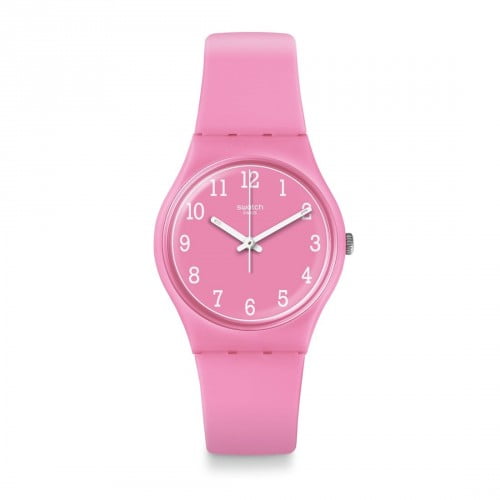 Swatch Women's Pinkway GP156 Pink Silicone Swiss Quartz Fashion Watch ...