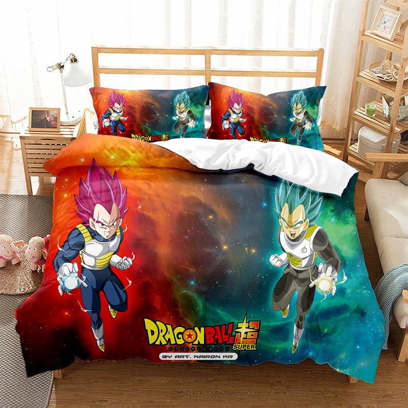 Anime 3 Piece Duvet Cover Dragon Ball Goku Vegeta Bedding Sets Soft