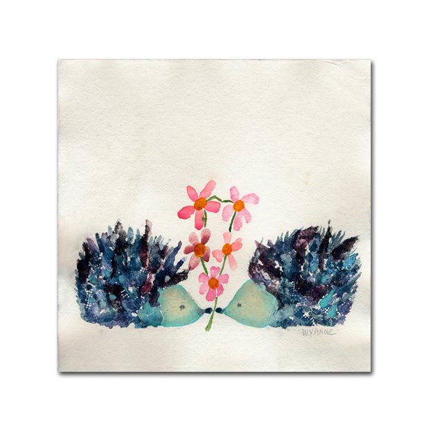 Trademark Fine Art 'Hedgehogs In Love' Canvas Art by Wyanne - Walmart.com