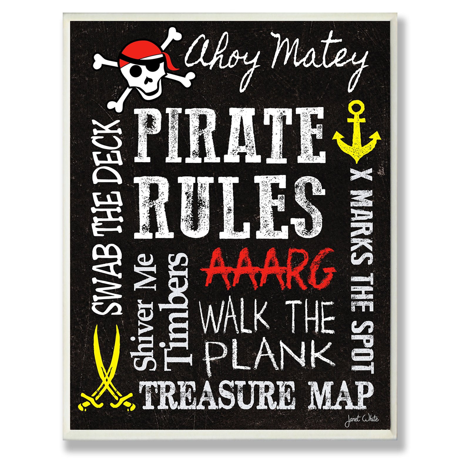 The Stupell Home Decor Collection Pirate Rules Wall Plaque Walmart the-stupell-home-decor-collection-pirate-rules-wall-plaque-walmart