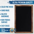 11" X 17" Torched Brown Solid Wood Frame Wall Chalkboard, Magnetic ...