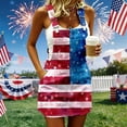 4th of July Womens Summer Floral Dress Independence Day Suspenders ...