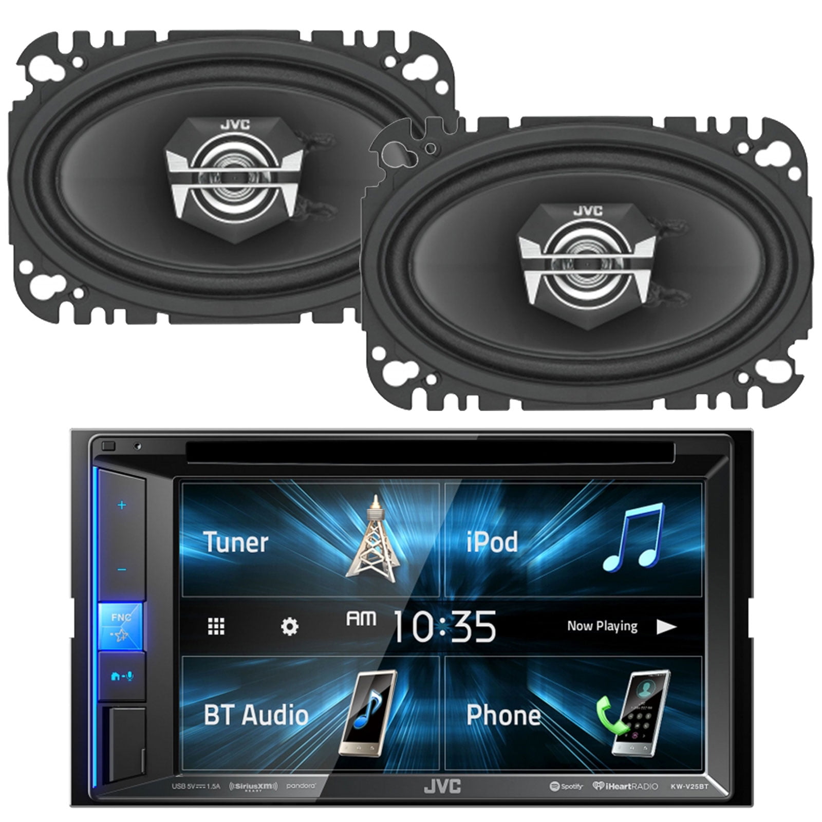 JVC KW-V25BT Touchscreen Double-DIN AM/FM Radio Bluetooth USB CD Player ...
