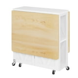 Cocosity Space Saving Versatile Folding Kitchen Dining Table with Wheels & Storage Shelf for ...