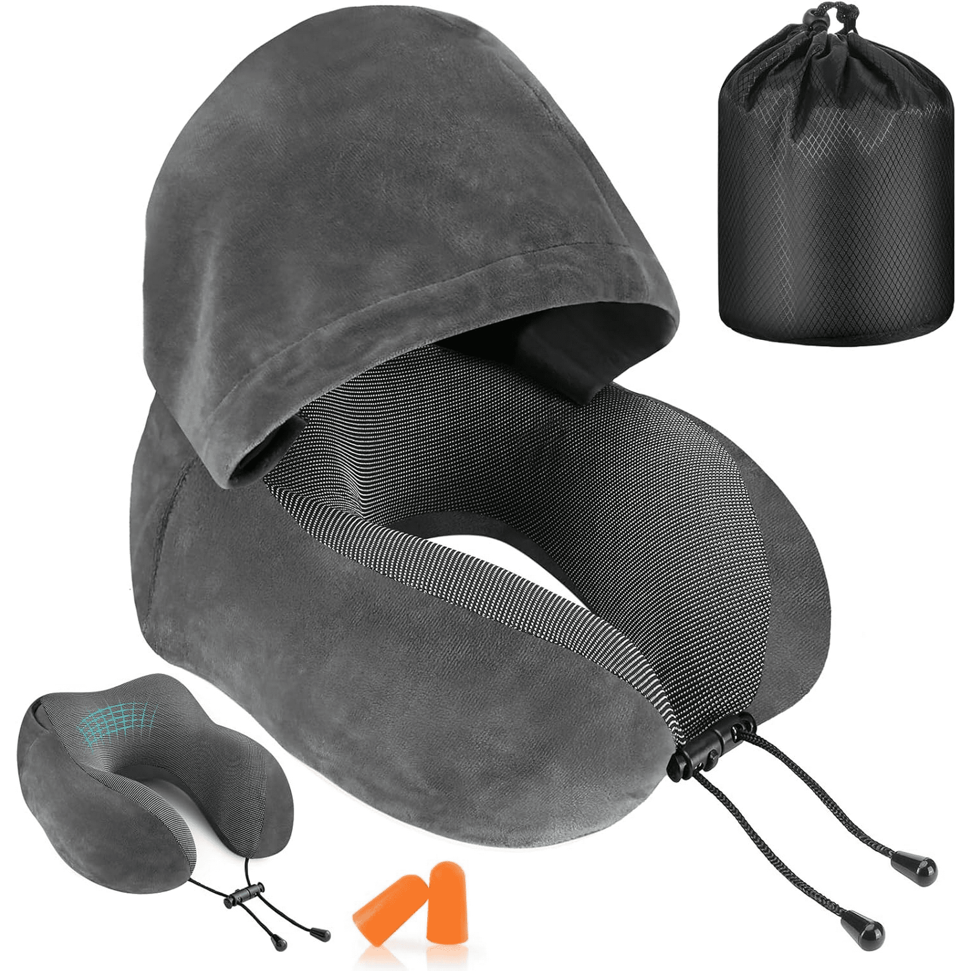 Click here for Unbranded Adjustable Hooded Travel Neck Pillow - C... prices