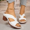Gpaecead Women Chunky Heel Beach Slides One Strap High Heel Non Slip ...