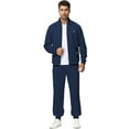 Pdbokew Mens 2 Piece Tracksuits Full Zip Sweat Suits Casual Athletic Jogging Warm Up Navy L