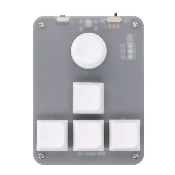 One Handed Mechanical Gaming Keyboard, 4 Keys 1 Knob Blue Switch RGB Light Programmable ...