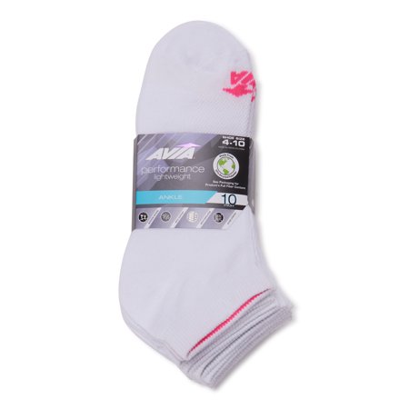 Avia - Avia Women's Performance Flat Knit Ankle Socks, 10-Pack ...