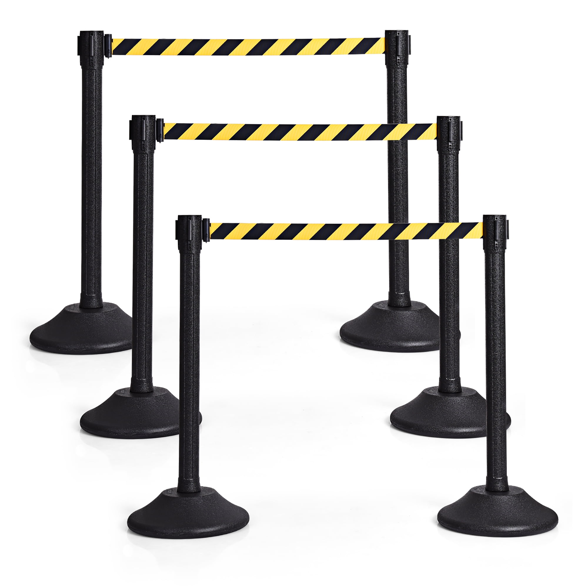 Costway 6Pcs Stanchion Post Crowd Control Barriers Queue Pole w ...