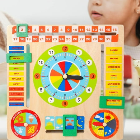 Wooden Clock Toys Telling Time Teaching Clock Toy for Girls Holiday ...