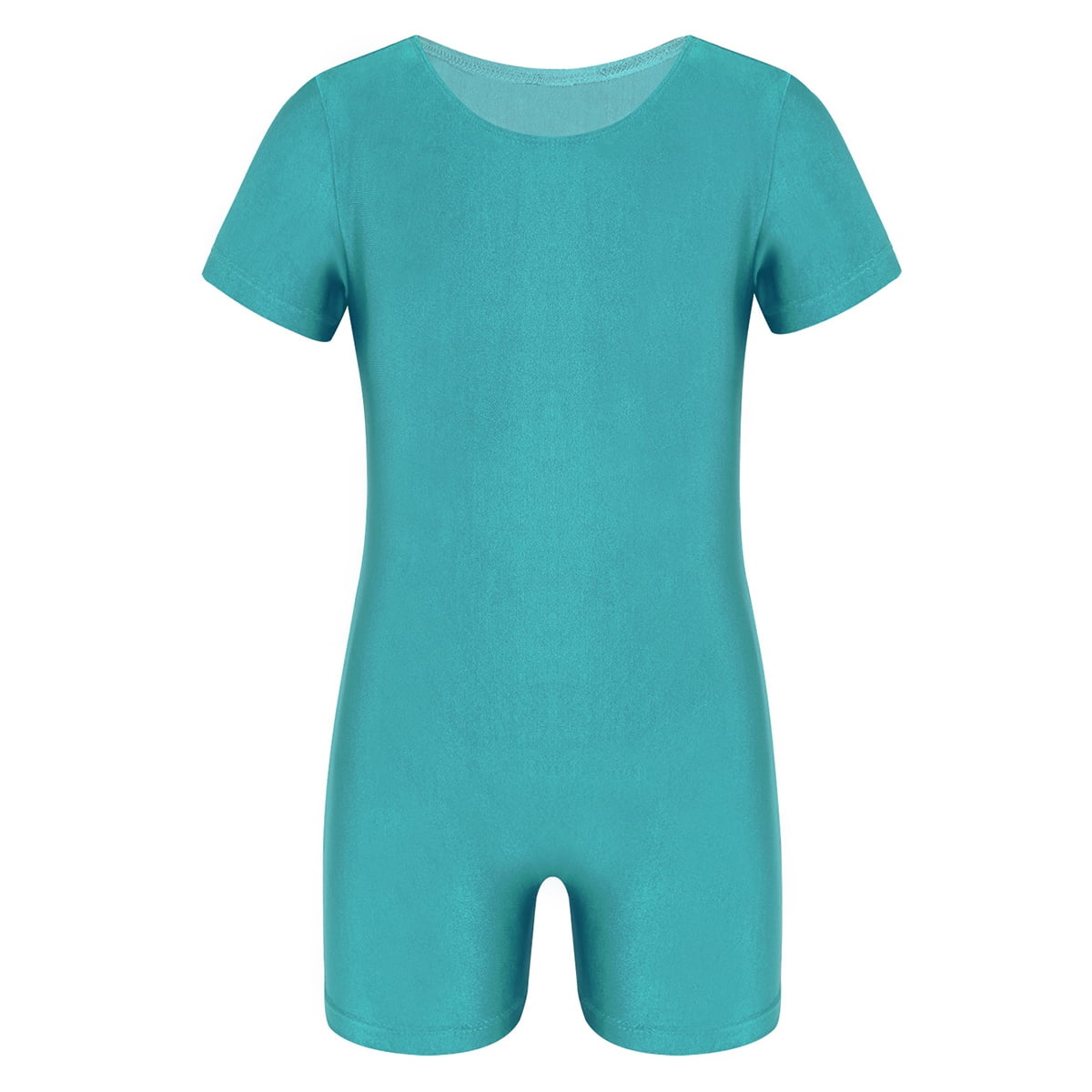 inhzoy Girls Boys Short Sleeves Ballet Dance Unitard Leotard Turquoise ...