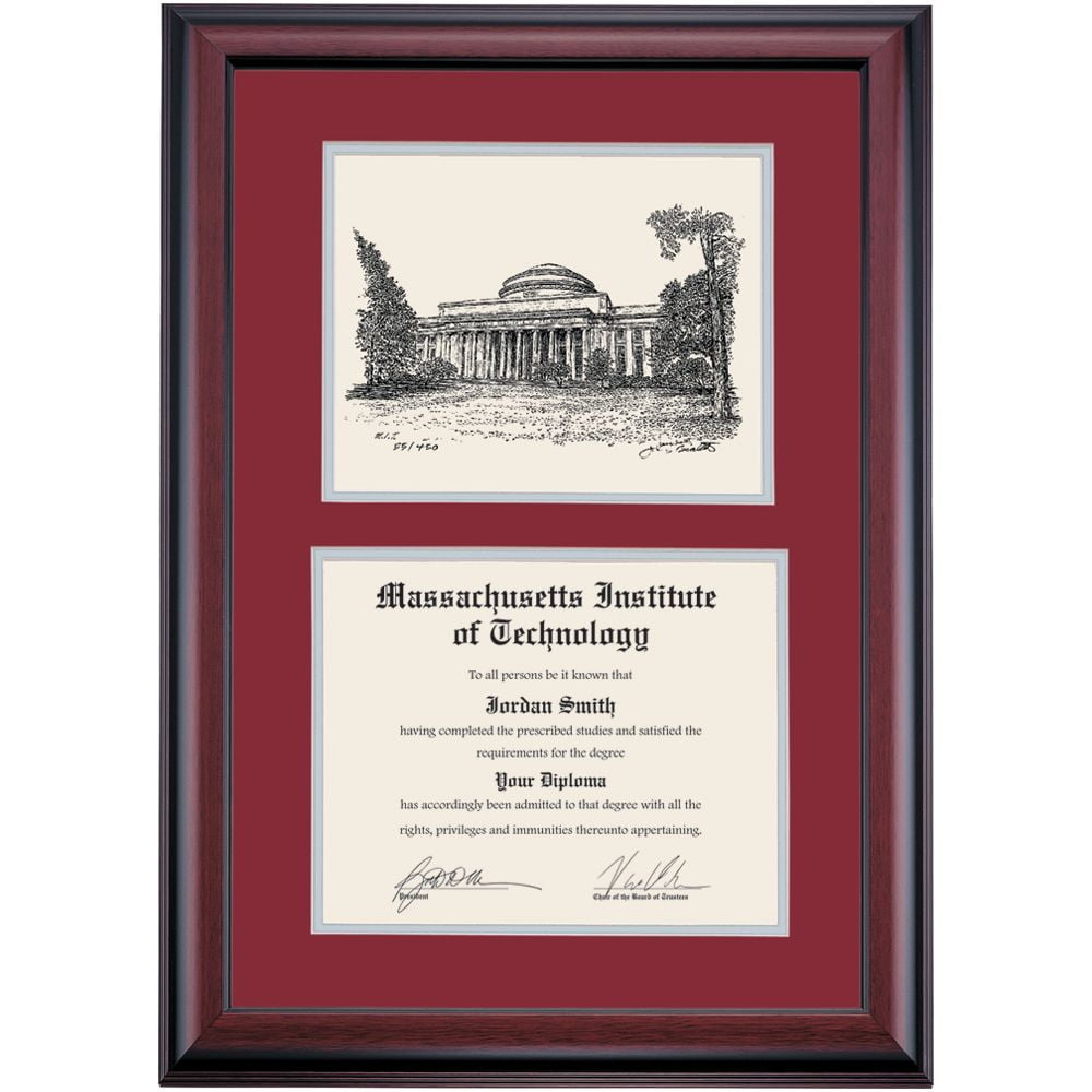 OCM Diploma Frame for Massachusetts Institute of Technology MIT, Maroon ...