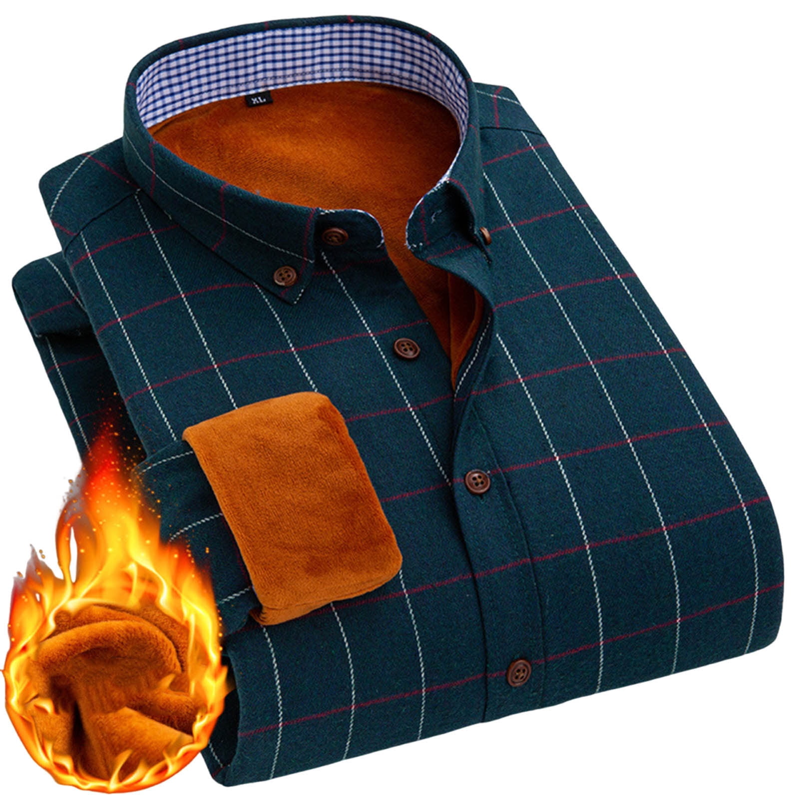 Click here for Fengqque Mens Long Sleeve Sherpa Lined Shirts Outd... prices