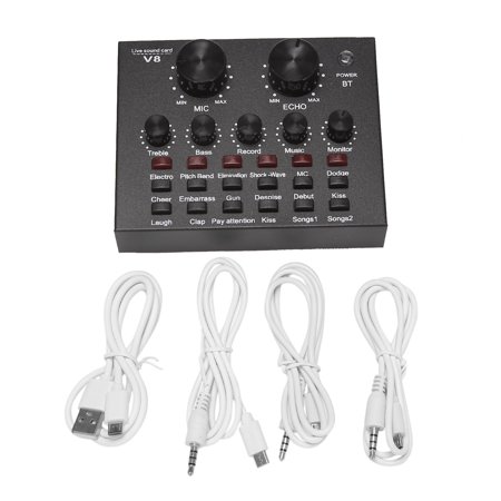 V8 Sound Card Audio Set Interface External Usb Live Microphone Sound ...