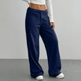 Ahabrexf Wide-Leg Mid-Low Rise Washed Denim Trousers in Solid Color for ...