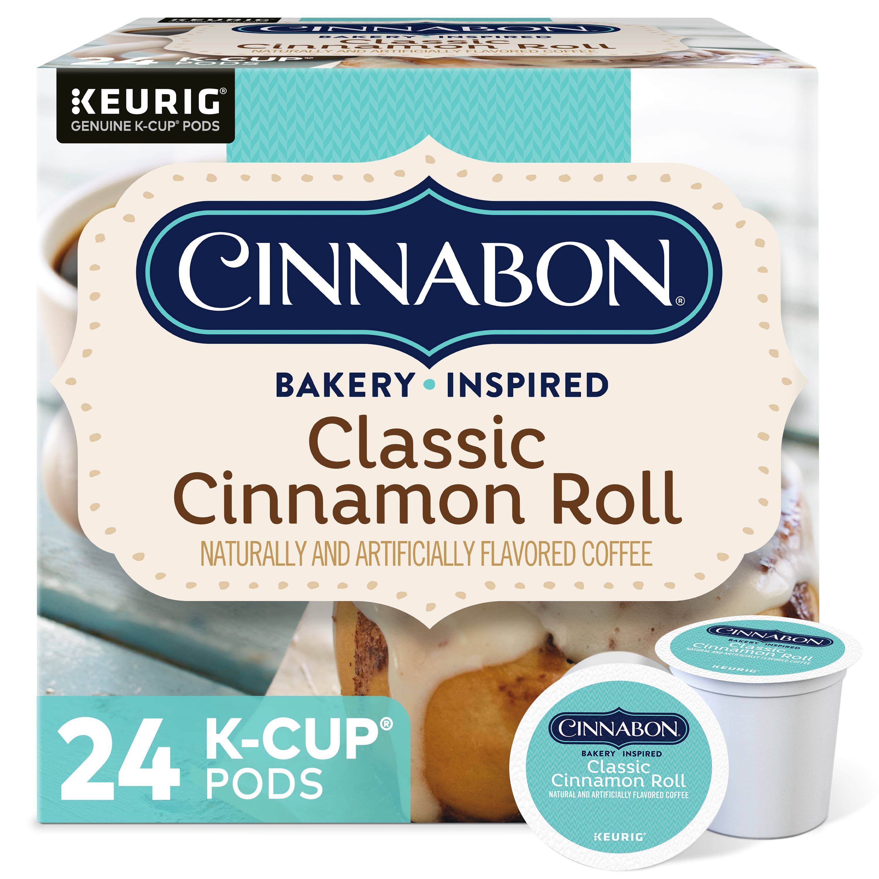Cinnabon Classic Cinnamon Roll Light Roast Keurig Coffee Pods, 24 Ct ...