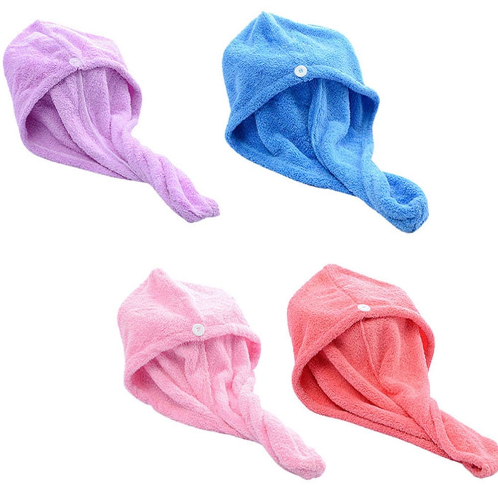 4Pcs Microfiber Hair Towel Wrap for Women,Super Absorbent Twist Turban ...