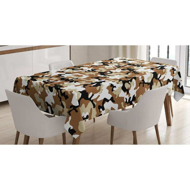 Camouflage Tablecloth, Abstract Army Military Style in Various Shades ...