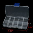 5pcs Clear White Plastic Rectangle 10 Compartments Components Storage ...