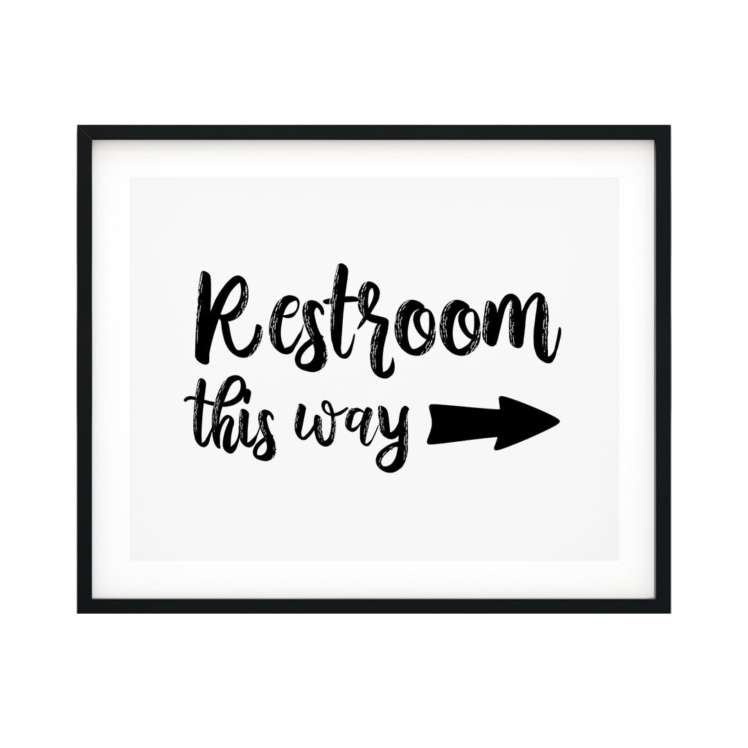 Restrooms This Way (Right Arrow) 8 x 10 UNFRAMED Print Business ...