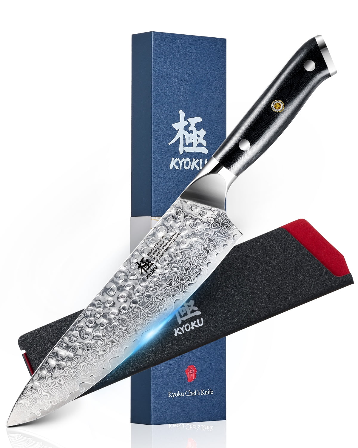 KYOKU Chef Knife, Shogun Gin Series 8" All Purpose Kitchen Knife ...