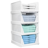 iMounTEK 4 Packs Plastic Storage Box with White Lid, Closet Organizers ...