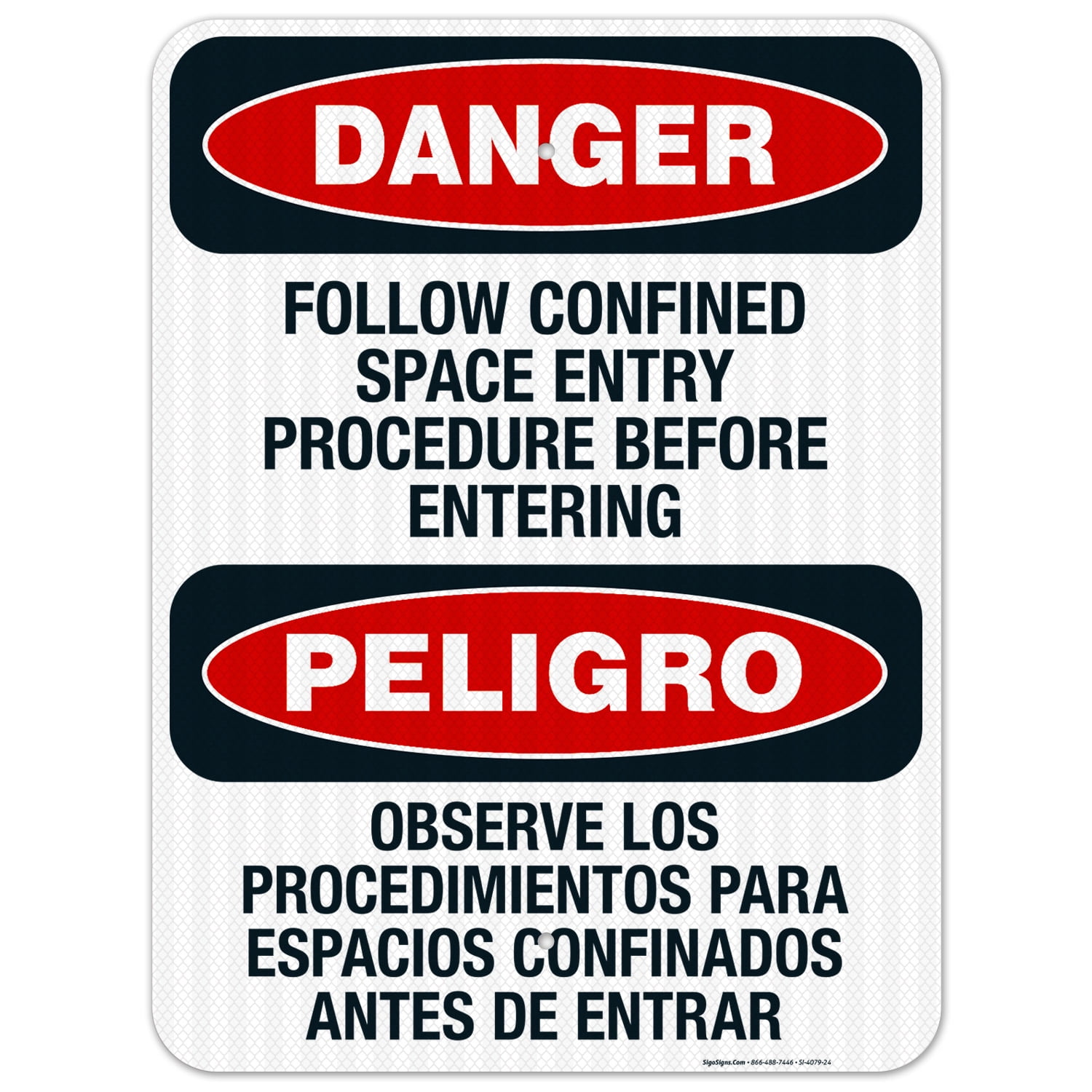 Follow Confined Space Entry Procedure Before Entering Bilingual Sign ...