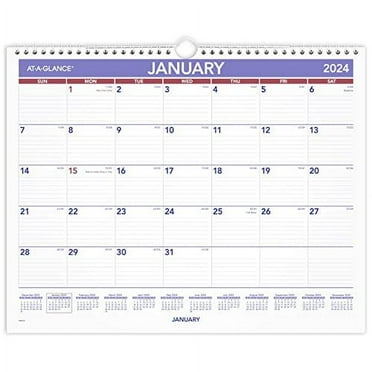 AT-A-GLANCE 2024 Wall Calendar, 15" x 12", Medium Wide, Spiral Bound ...
