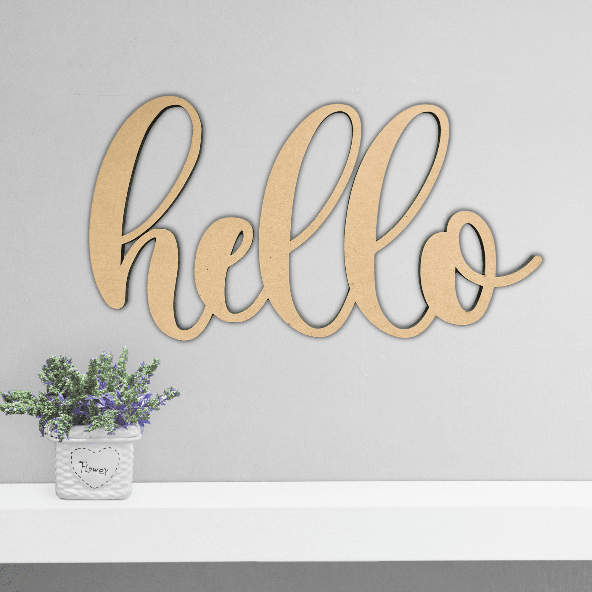 Krafty Supply 18in Connected Letters | Hello Word | Wooden Cutout Word ...