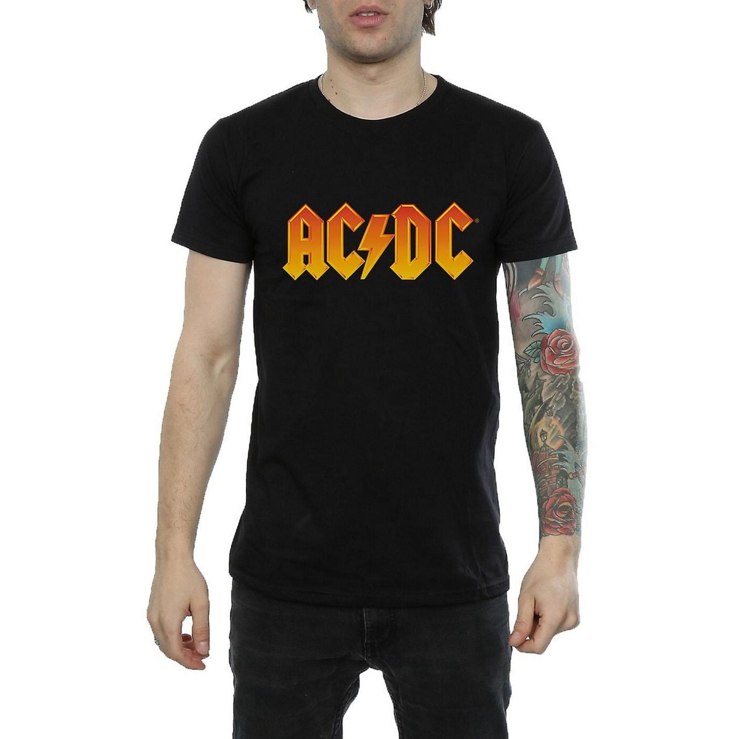 Click here for Acdc Ac/Dc Mens Fire Cotton Logo T-Shirt L prices