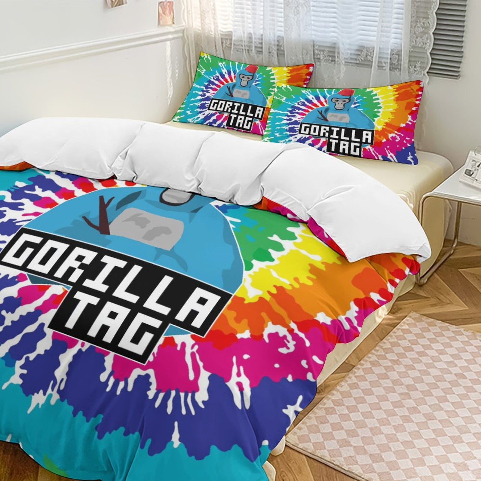 Click here for Yingd Tie-Dye Gorilla Tag Comforter Set Soft 3 Pcs... prices