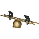 27" x 8" Gold Metal Thinking People Sculpture with Balancing Ladder, by ...