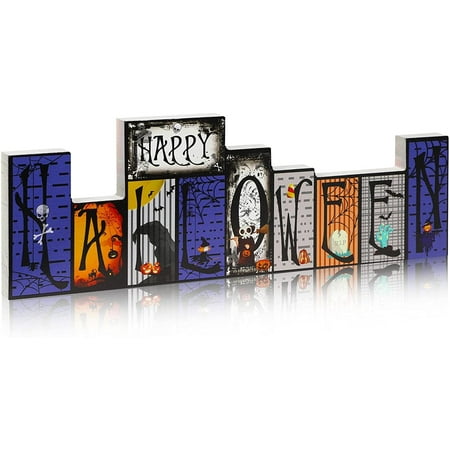 Halloween Wooden Table Sign Halloween Christmas Wooden Sign Double ...