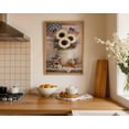 Affixzi Americana Wall Print, White Sunflowers, US Flag, Rustic ...