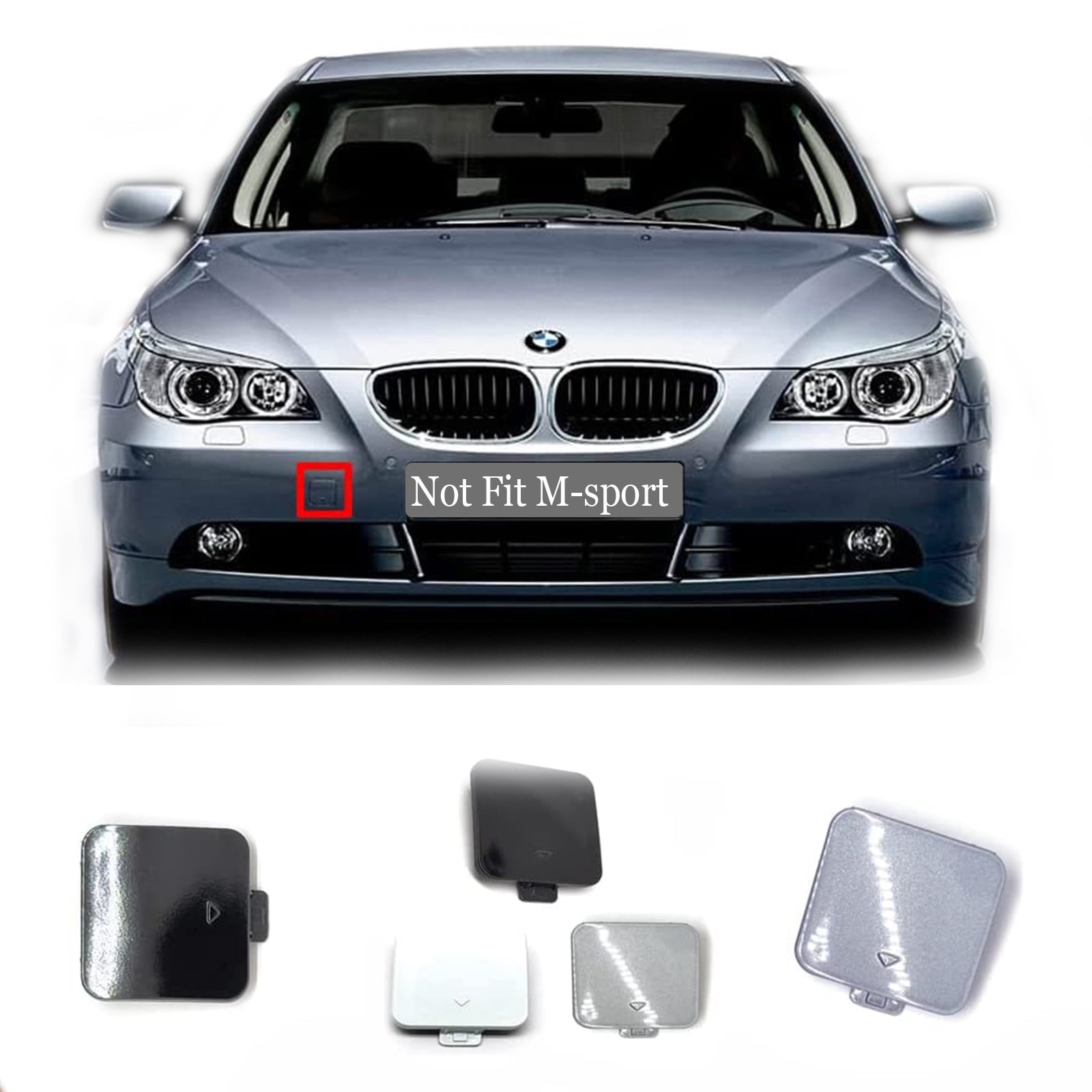 Trimla Front Tow Cover for 03-06 BMW5 E60 Sedan E61 Wagon Fit 520i 523i ...
