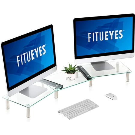 Monitor Stand –Adjustable Glass Computer Riser with Adjustable Length ...