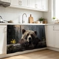 Brown Bears Cabinet Curtains for Shelves, Nature Forest Wildlife Cabin ...