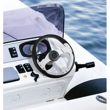 Boat Steering Wheel Covered Grip Pontoon Aluminum Alloy 3 Spoke 3 ...