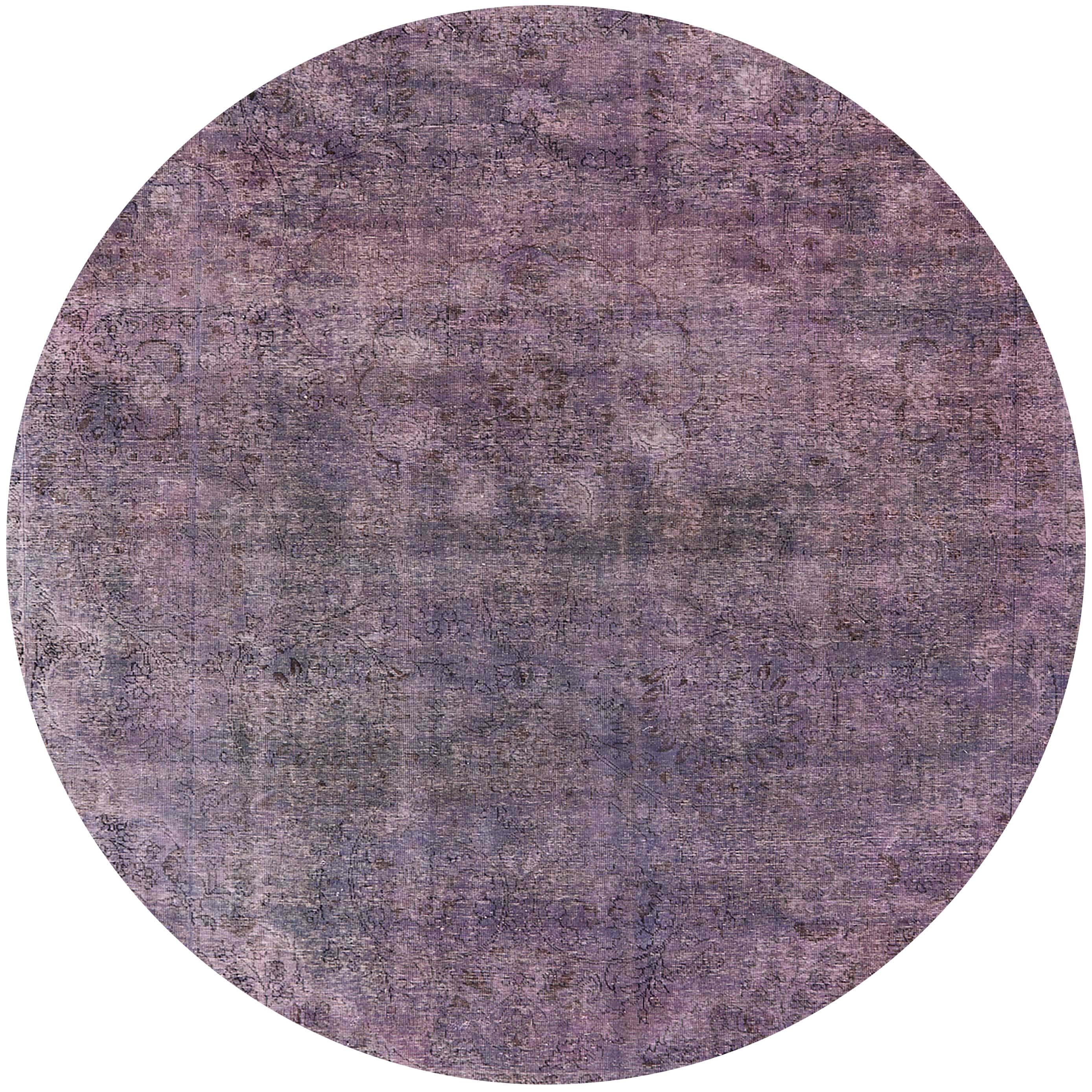 Ahgly Company Indoor Round Mid-Century Modern Purple Oriental Area Rugs ...