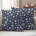 Blue Paw Print Outdoor Throw Pillow Covers Set of 2, Modern Classic ...